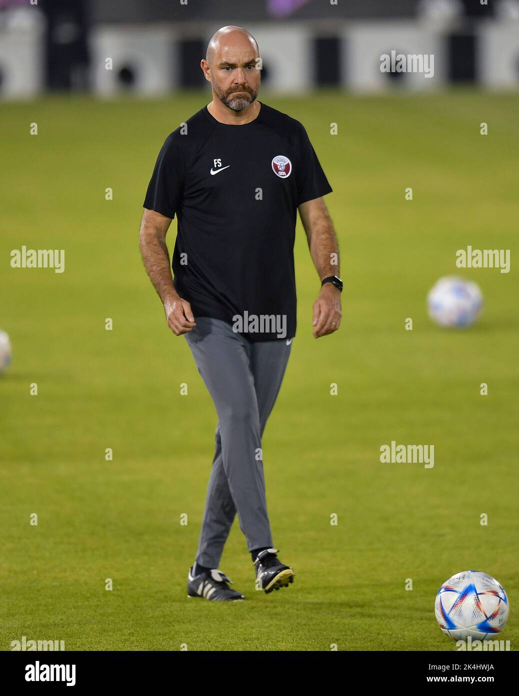 Doha, Qatar. 2nd Oct, 2022. Qatar's Spanish head coach Felix Sanchez ...