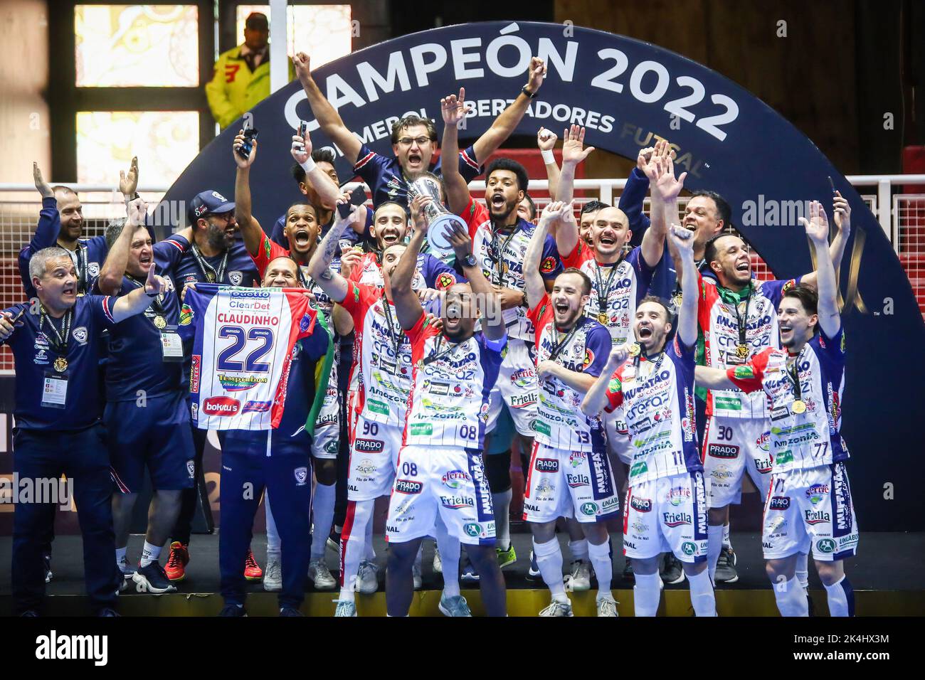 Cascavel (BRA) team, Gold Medalists celebrate the championship during ...