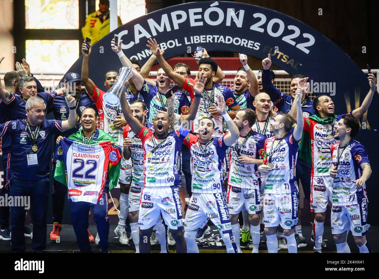 Cascavel (BRA) team, Gold Medalists celebrate the championship during ...