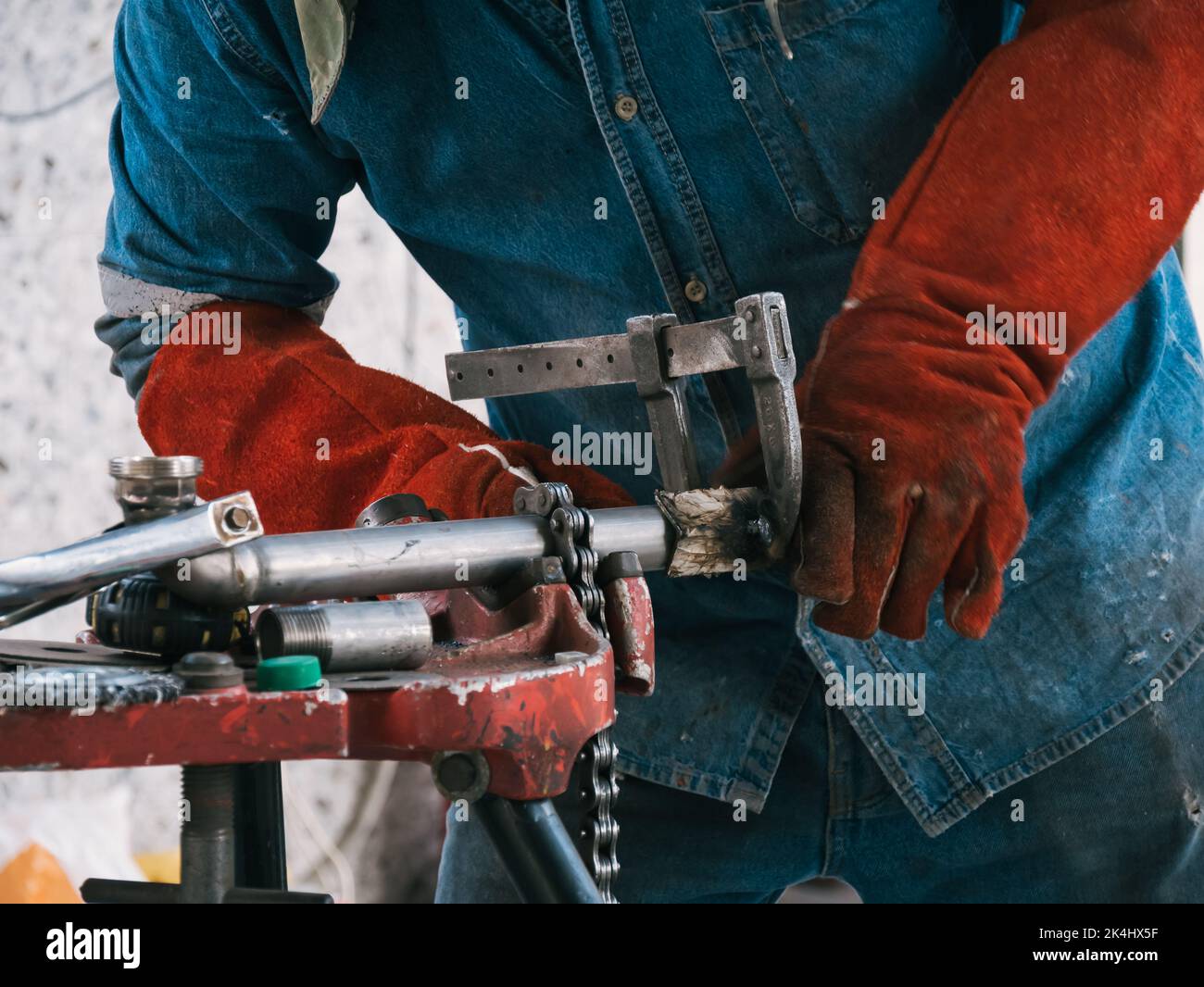 Iron soldering, Man working on iron soldering, welding sparks, men ...