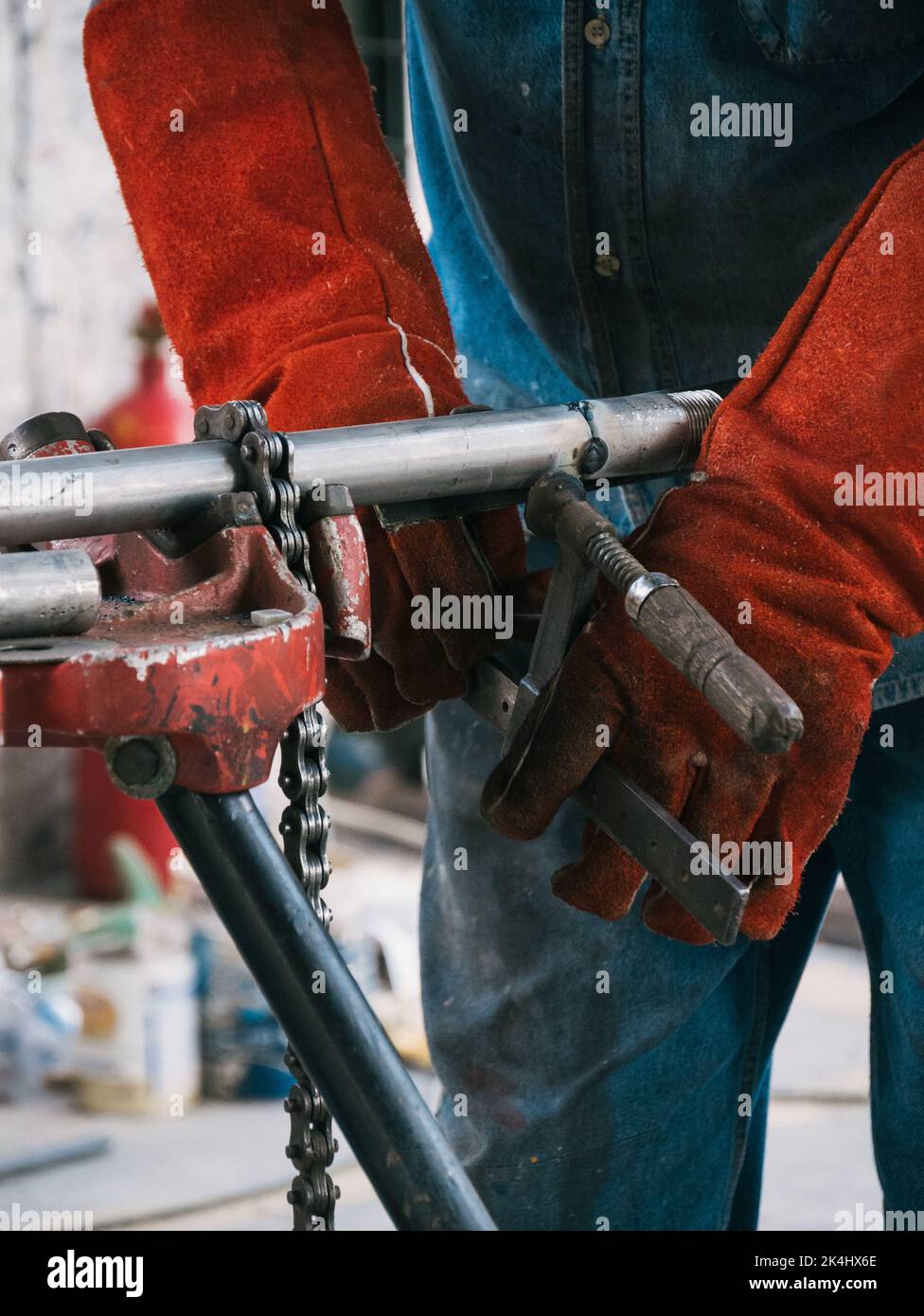 Iron soldering, Man working on iron soldering, welding sparks, men ...