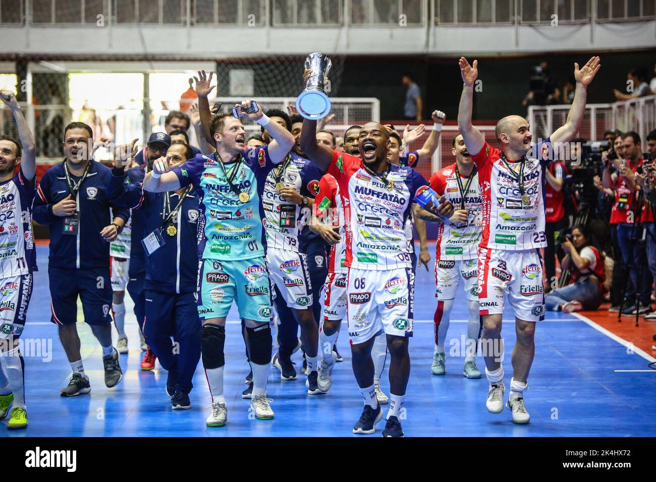 Cascavel (BRA) team, Gold Medalists celebrate the championship during ...