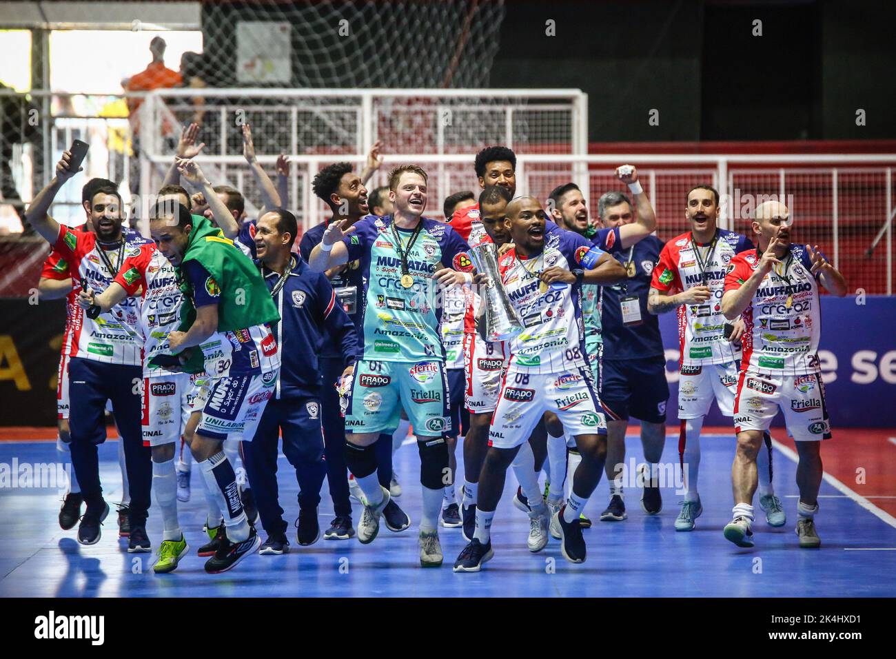 Cascavel (BRA) team, Gold Medalists celebrate the championship during ...
