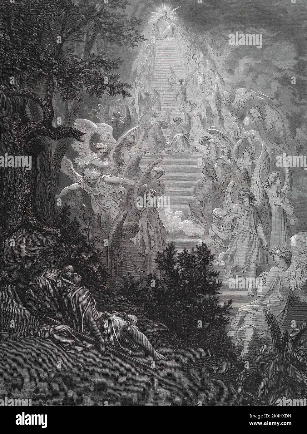 Jacob's Dream. Illustration by Gustave Dore from the third edition of ...