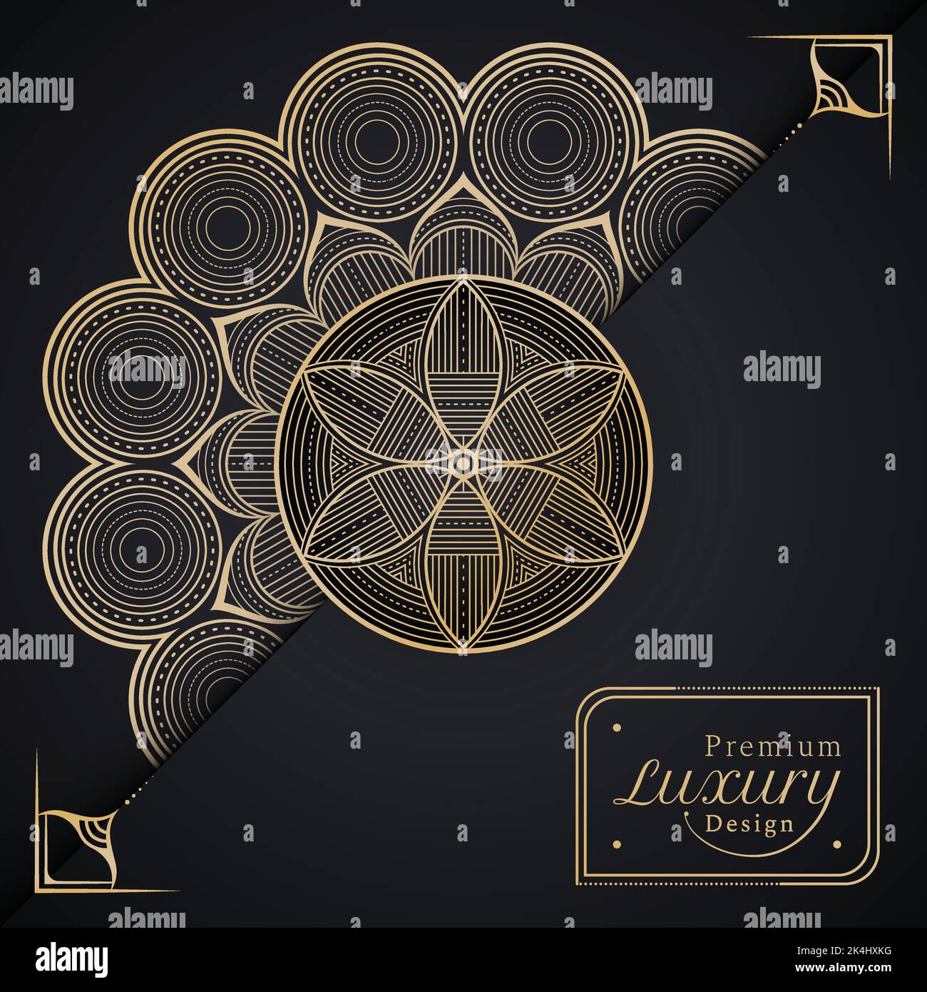 Luxury floral and ornamental mandala background with golden color for ...