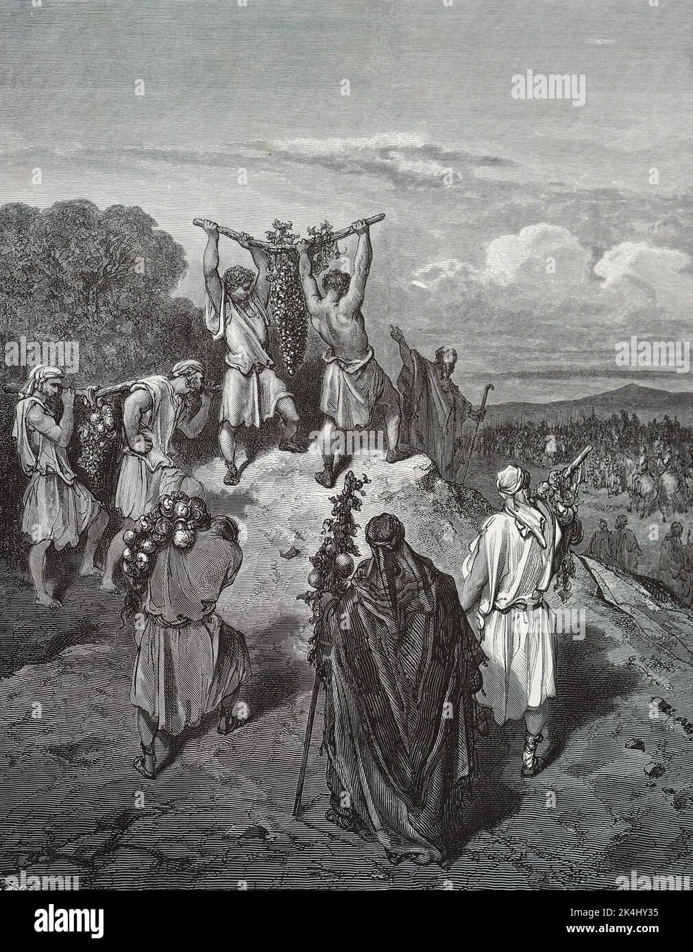 The scouts return to Canaan. Illustration by Gustave Dore from the ...