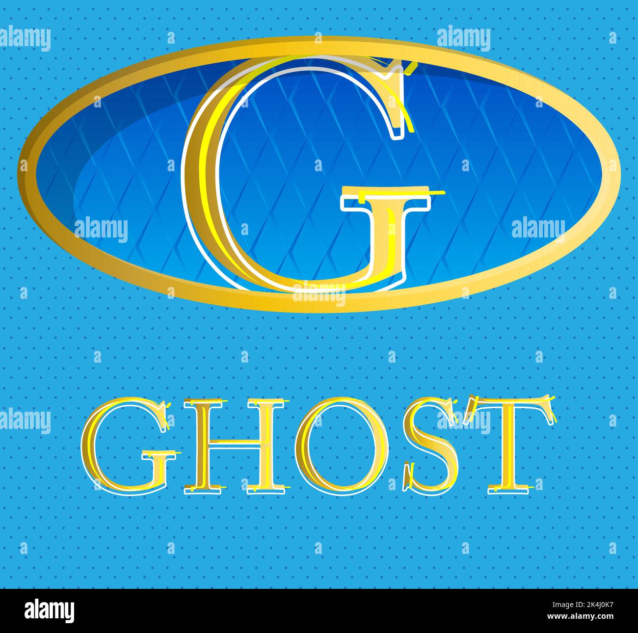 Superhero coat of arms showing Super Ghost icon. Colorful comic book ...