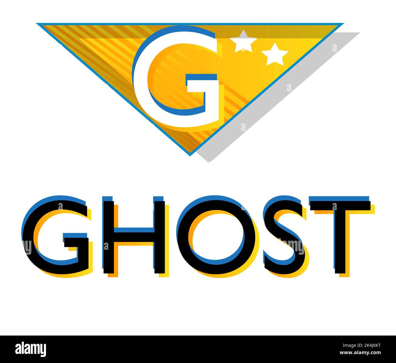 Superhero coat of arms showing Super Ghost icon. Colorful comic book ...