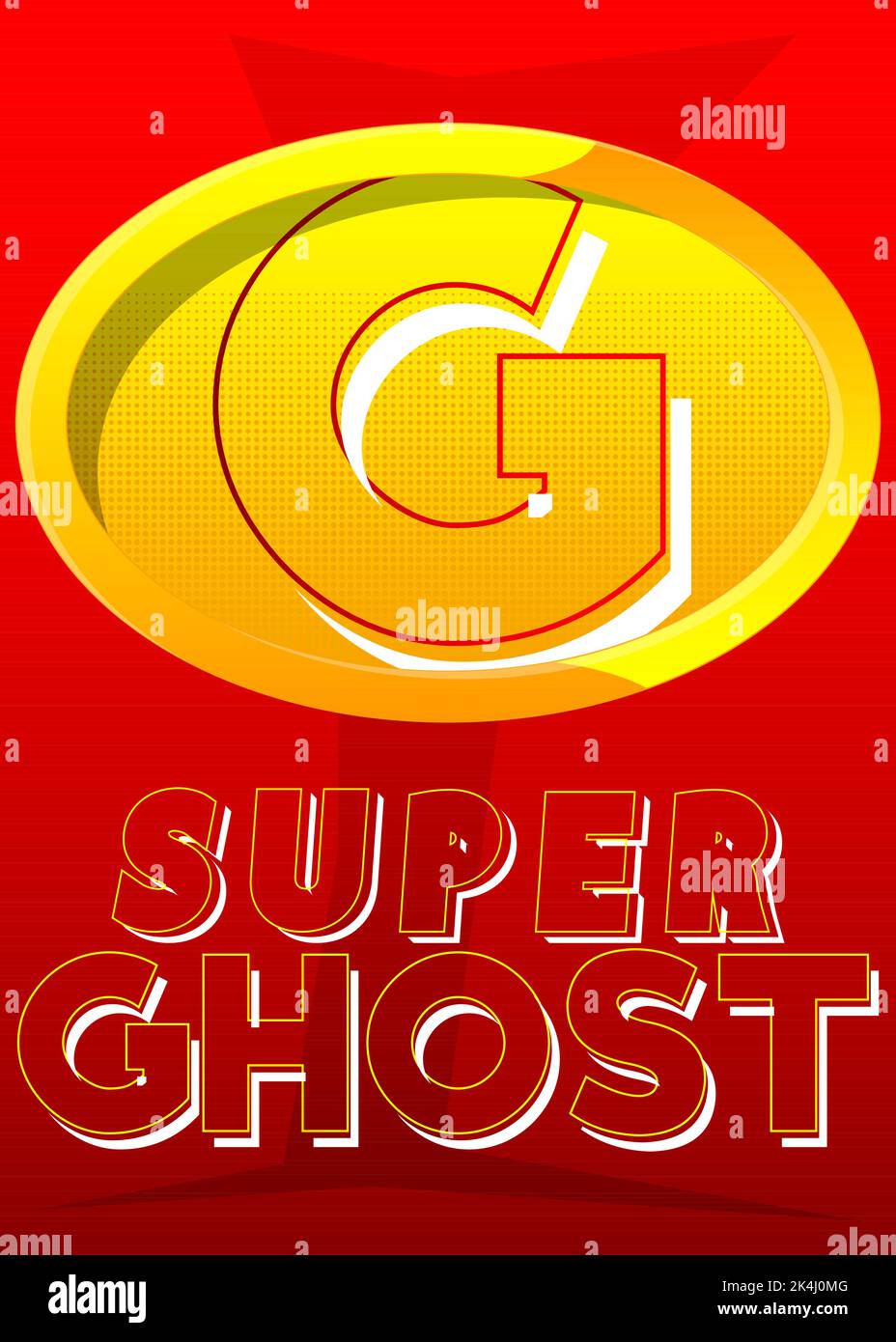 Superhero coat of arms showing Super Ghost icon. Colorful comic book ...