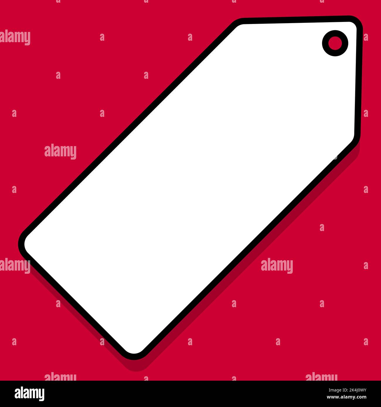 White discount tag on a pink background. Flat vector illustration Stock ...