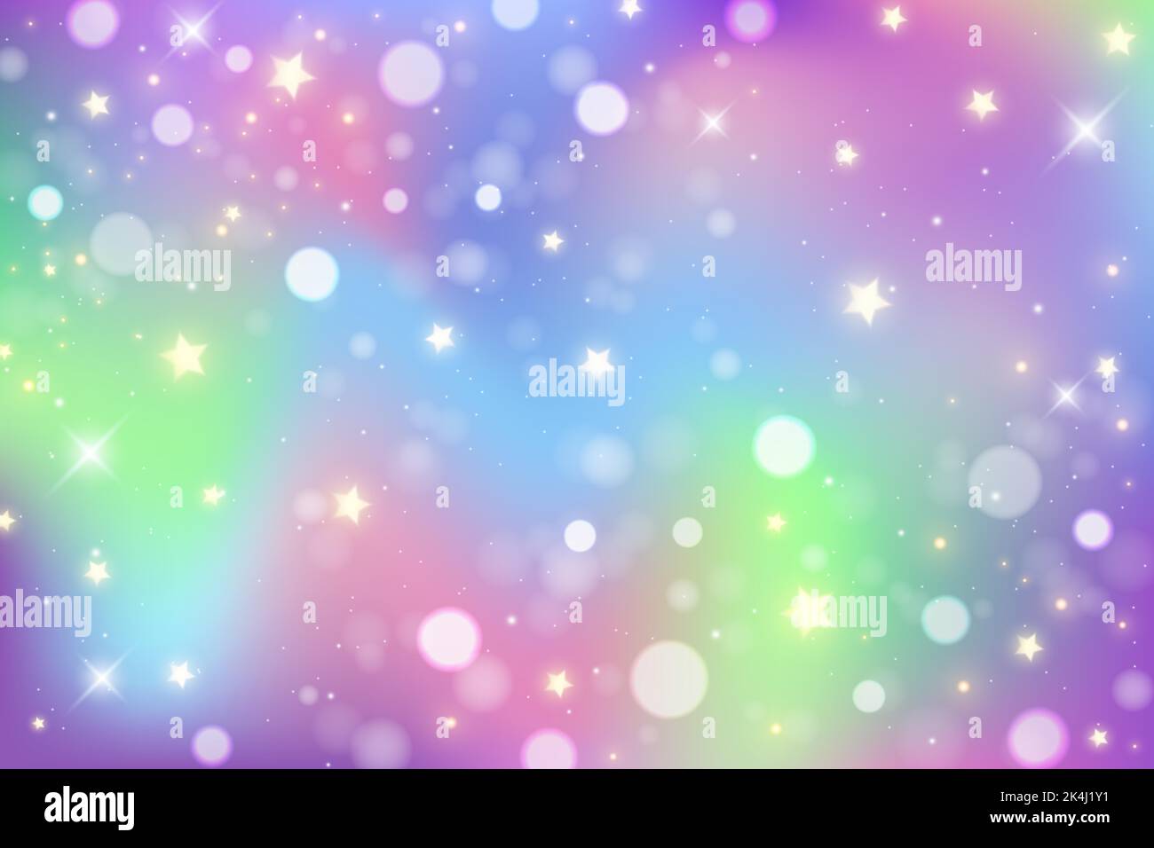Rainbow unicorn background. Pastel gradient color sky with glitter and ...