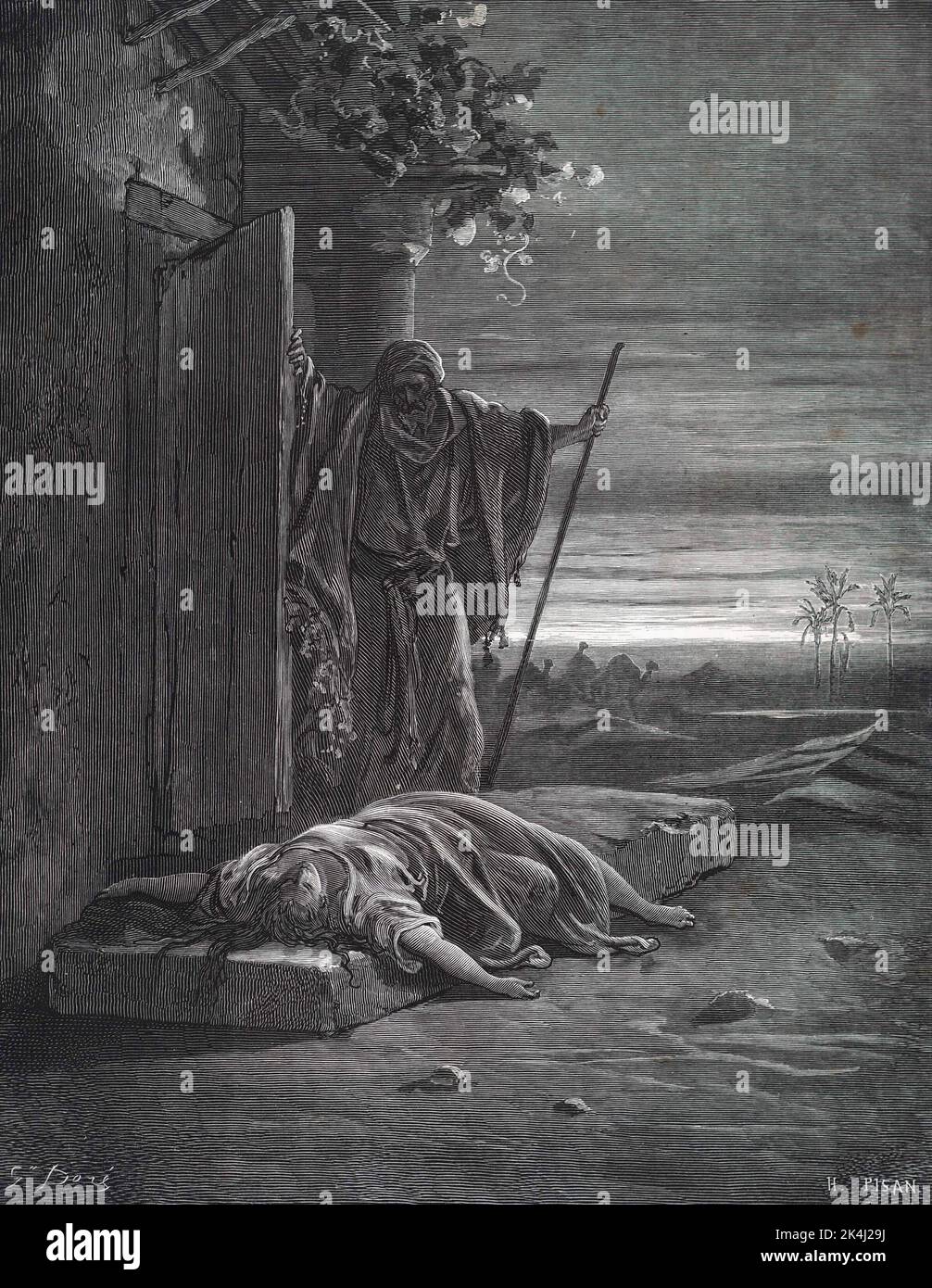 The wife of the Lenite Ephraim. Illustration by Gustave Dore from the ...