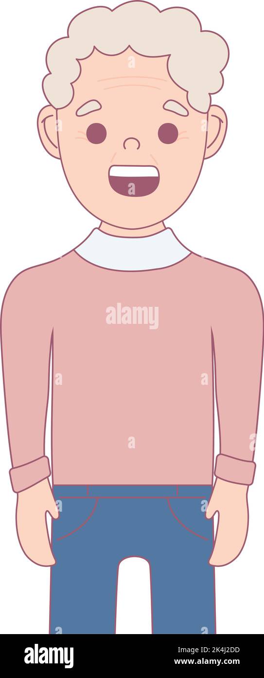 smiling old man Stock Vector Image & Art - Alamy