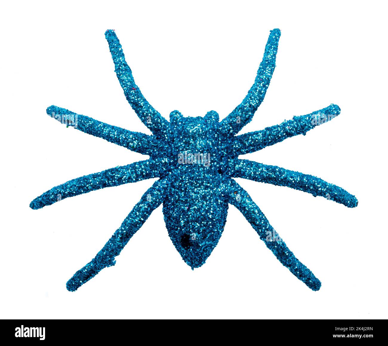 Glitter Blue Spider Halloween Decoration Isolated on White Background ...