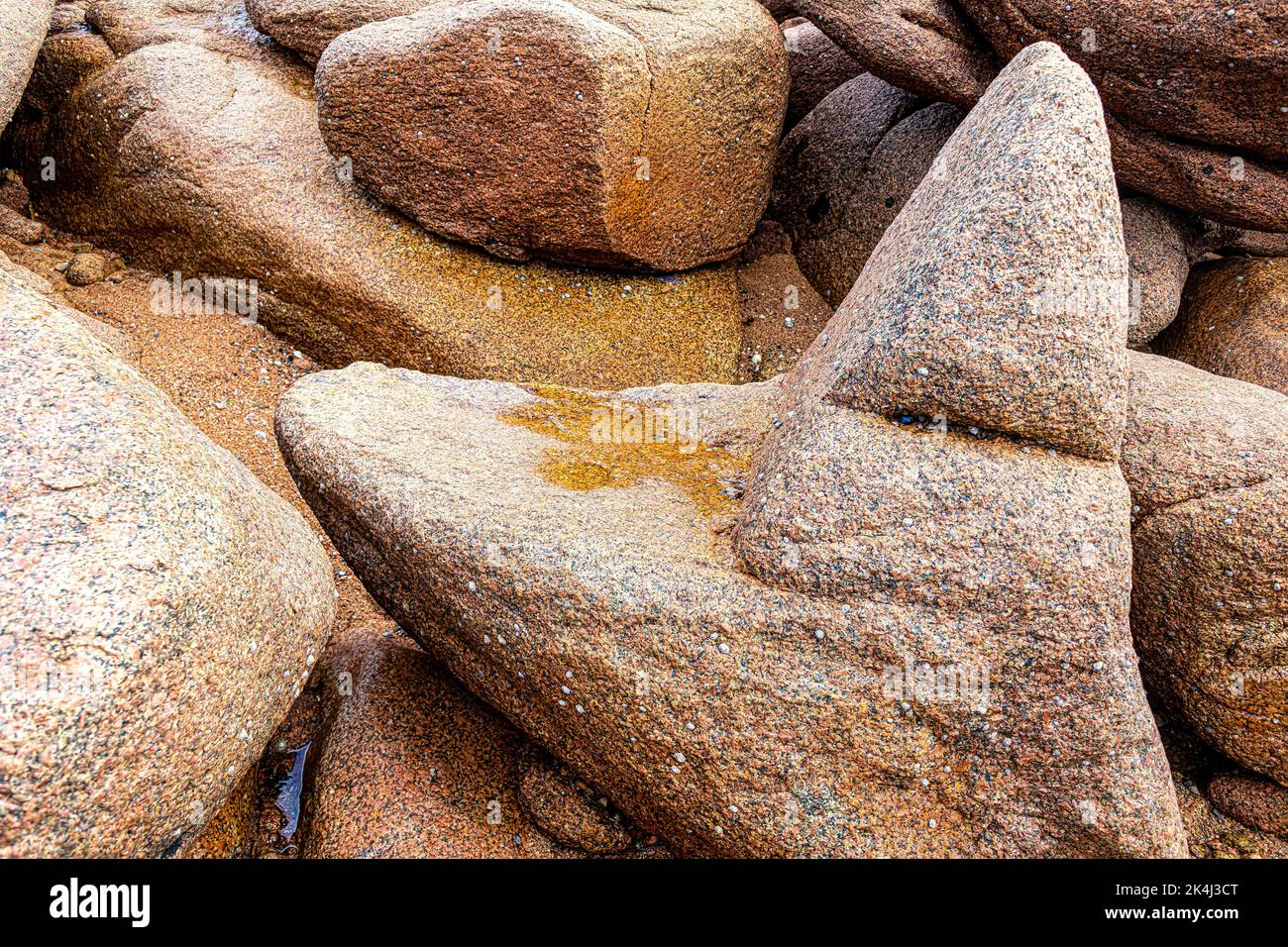 Famous granite rocks at the cote de granite rose in Tregastel in ...