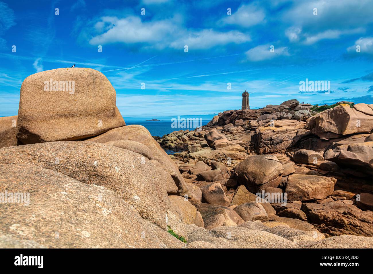 Famous granite rocks at the cote de granite rose in Tregastel in ...