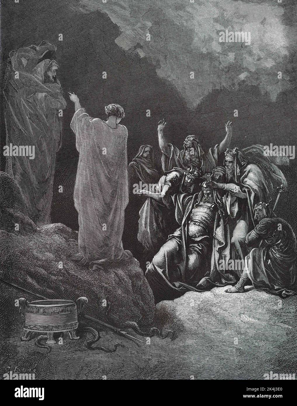 Saul and the sorceress. Illustration by Gustave Dore from the third ...