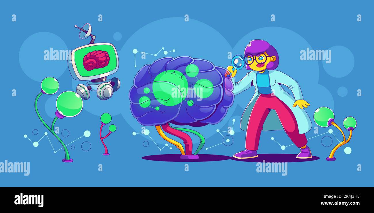 Neuroscience Machine Learning Scientific Research Contemporary Female Character In Lab Coat