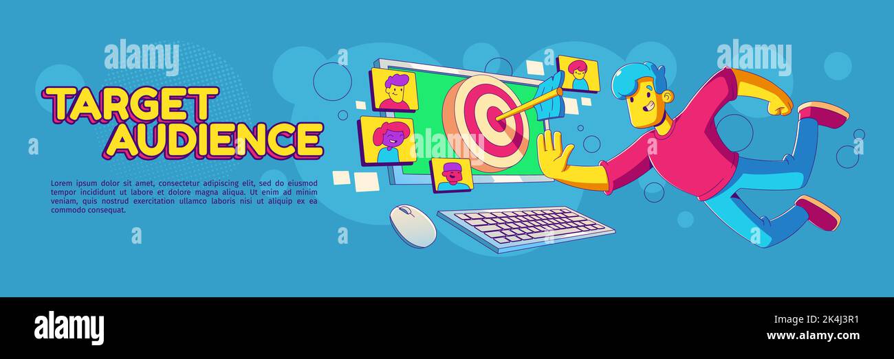 Target audience, seo, customer attraction banner. Internet marketing ...