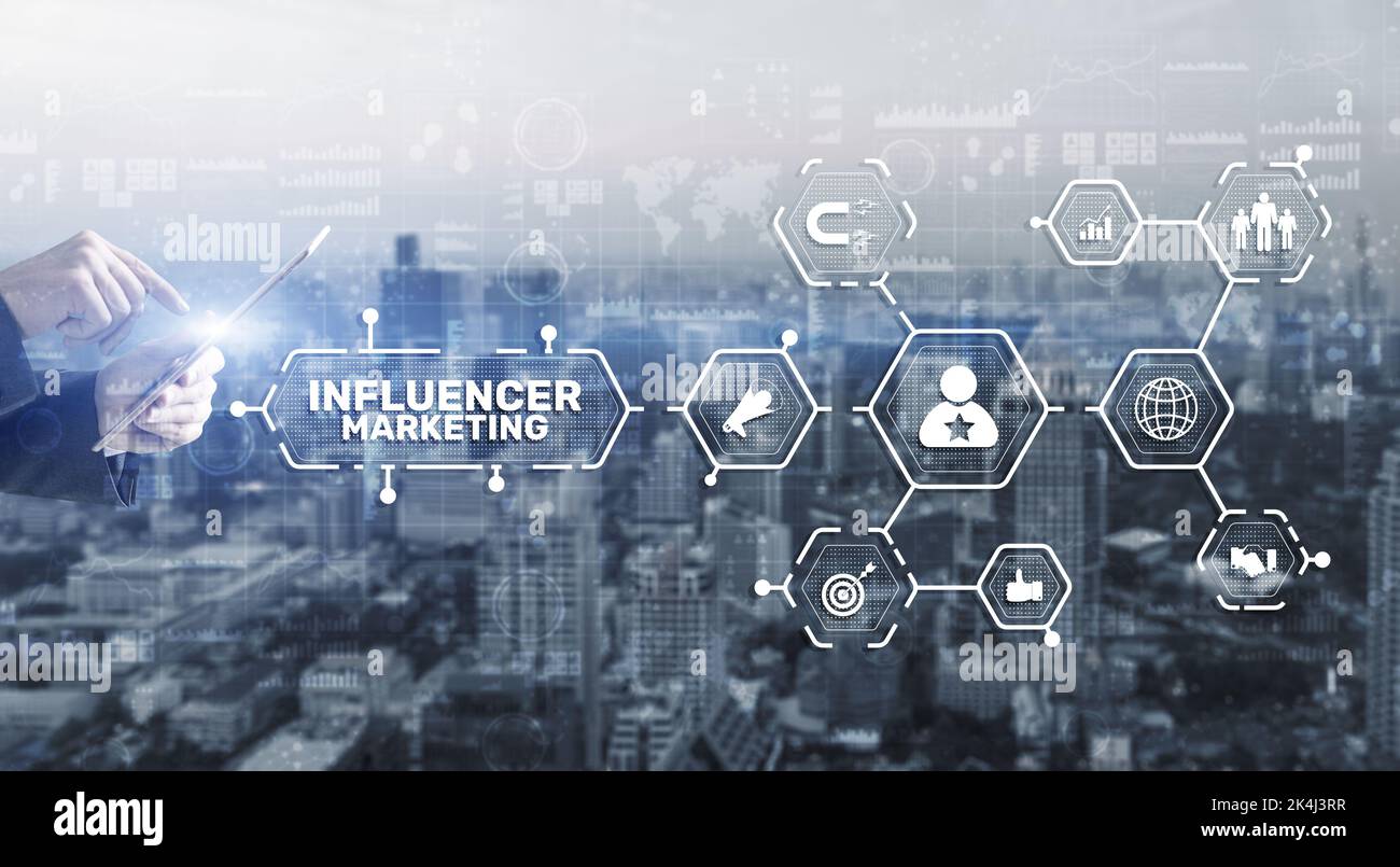Influencer Social marketing concept. Business Internet Technology Stock ...