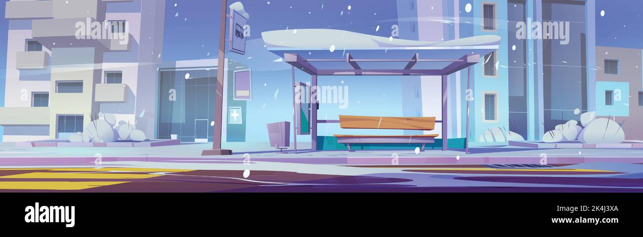 Bus snow road Stock Vector Images - Alamy