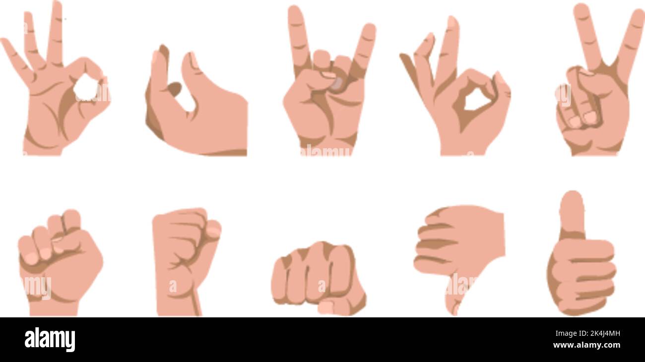 Hand gestures, non verbal communication vector Stock Vector Image & Art ...