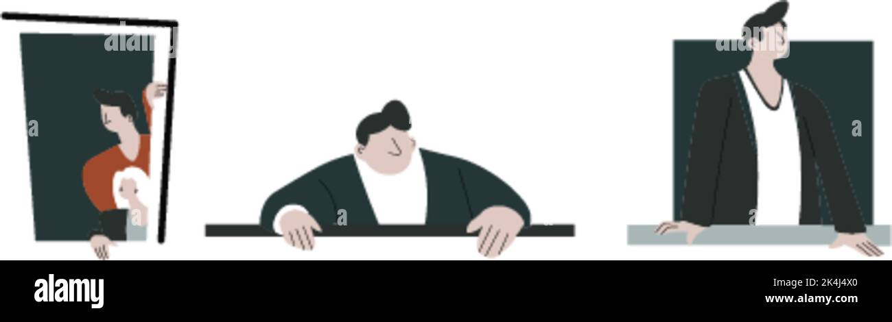 People looking out of window, peeping outside Stock Vector Image & Art ...