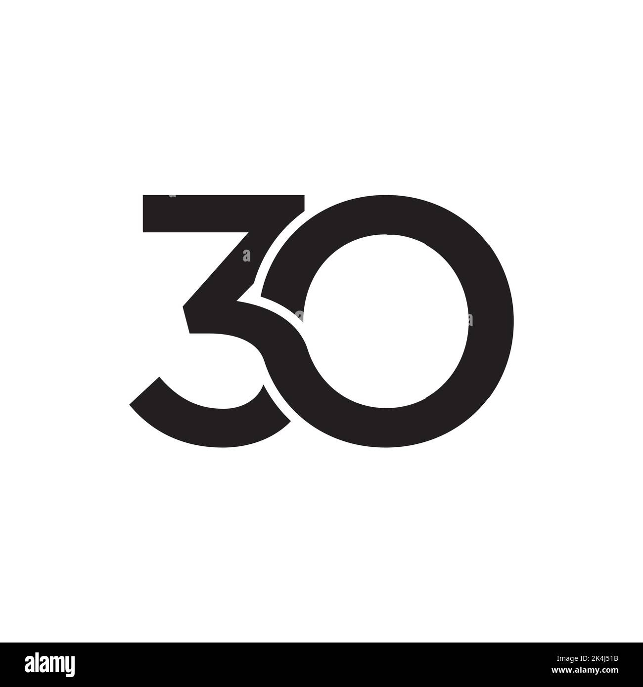 3O or 30 logo design vector isolated on white background Stock Vector ...