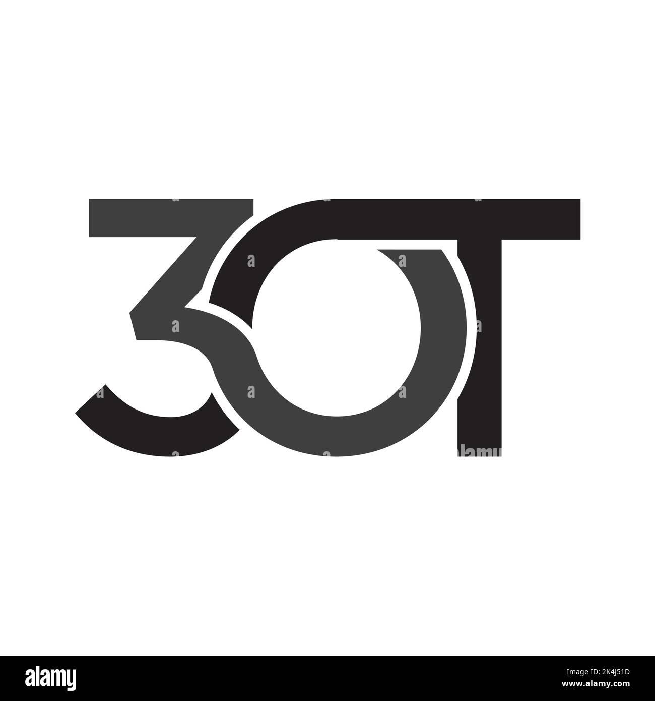 3OT or 30T icon logo design vector isolated on white background Stock ...