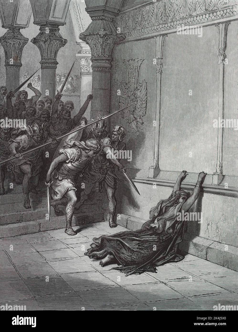 The death of Athalias. Illustration by Gustave Dore from the third ...