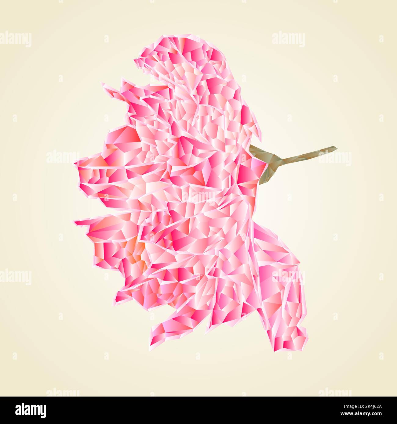 Sakura blossom polygons abstract flower vector illustration Stock ...