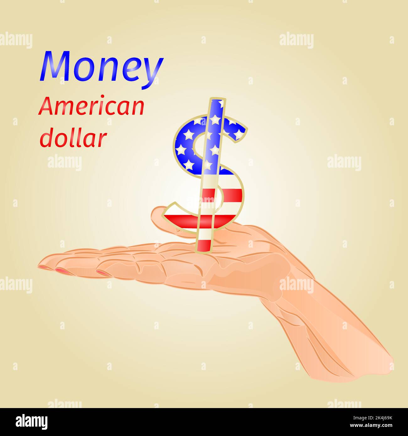 Money-The US dollar on palm vector Stock Vector Image & Art - Alamy