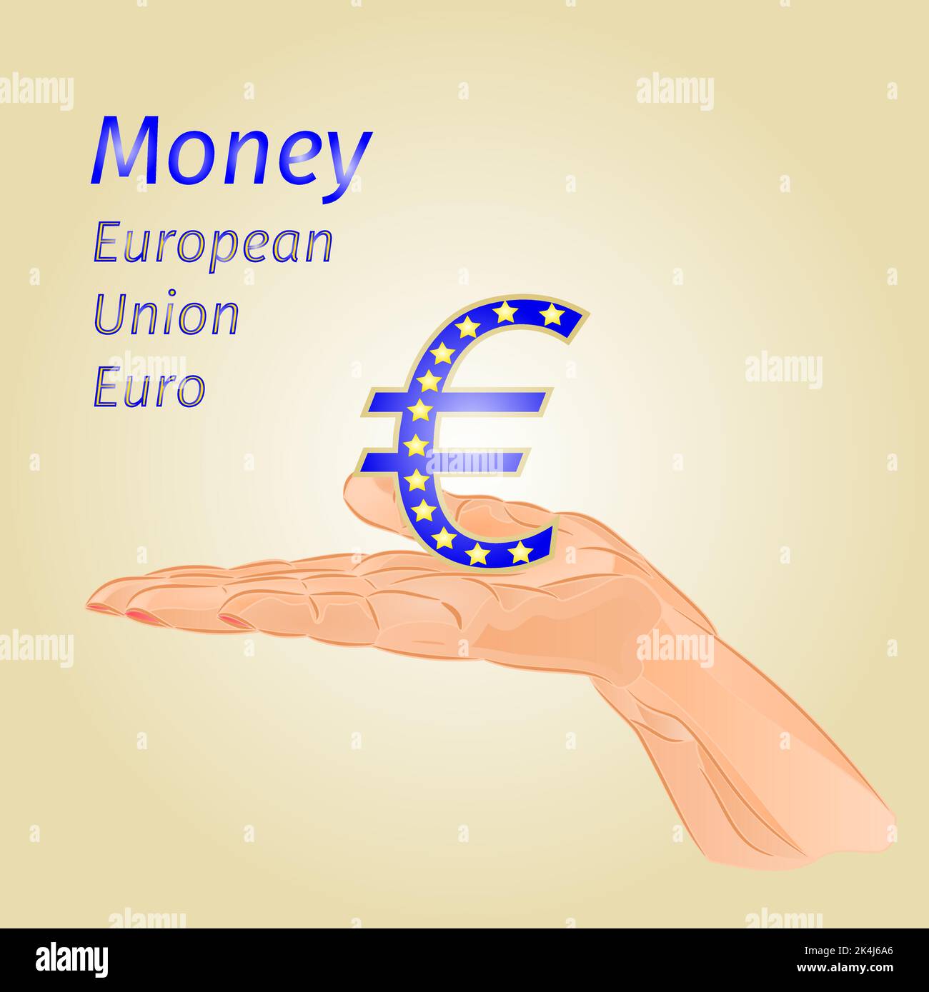 Money- Euro European Union on palm vector Stock Vector Image & Art - Alamy