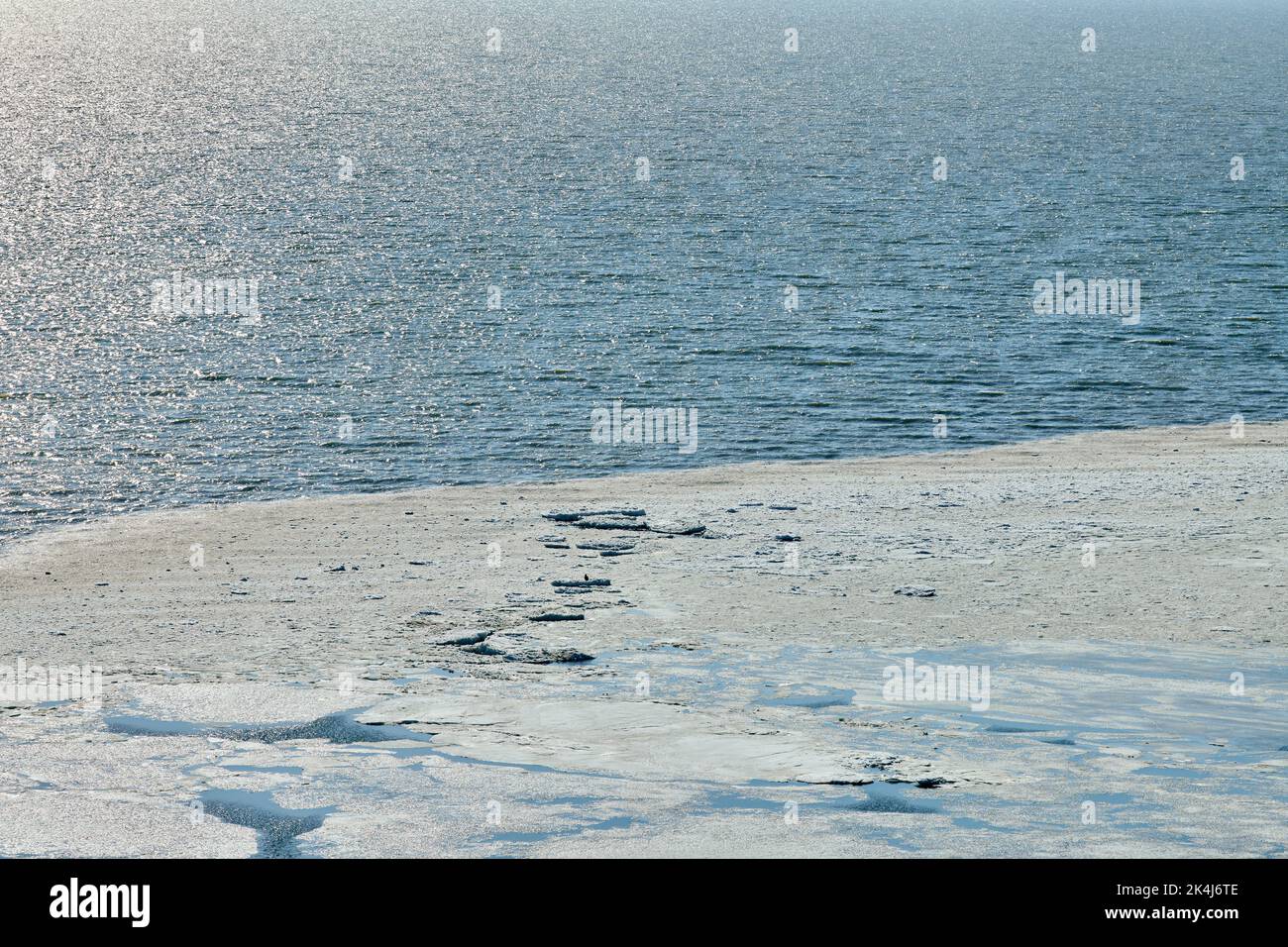 Melting sea ice seasonal natural phenomenon of coming spring, ice on ...