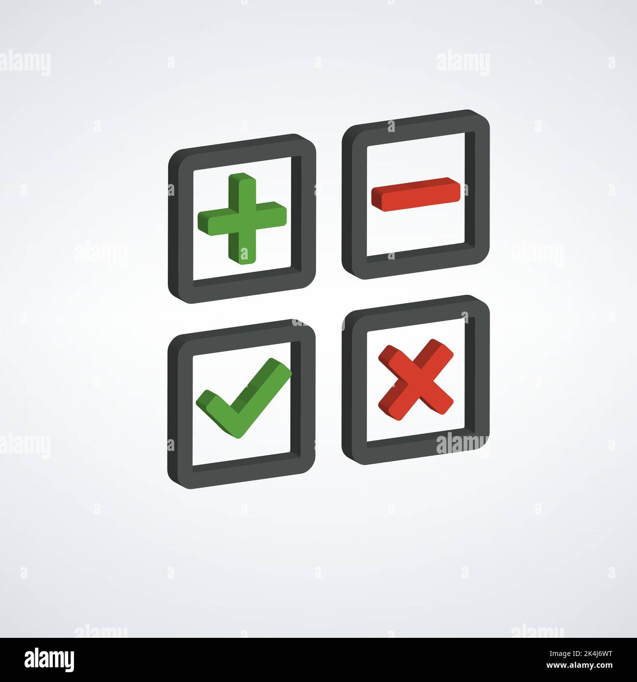 3d Tick And Cross Bullet Box Set Signs Tick Icons Big Set A Check Mark