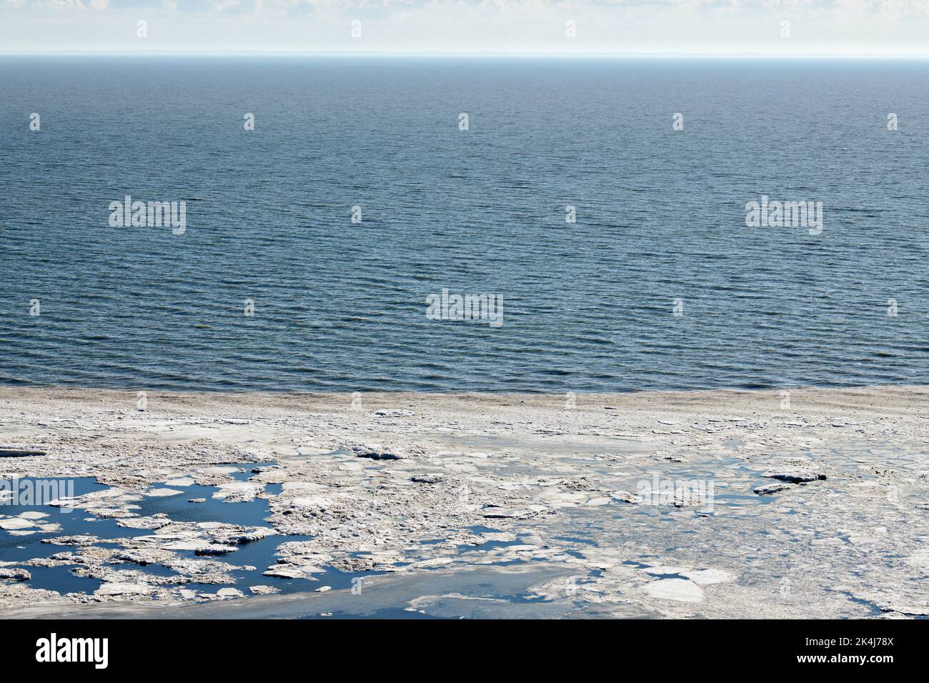 Melting sea ice seasonal natural phenomenon of coming spring, ice on ...