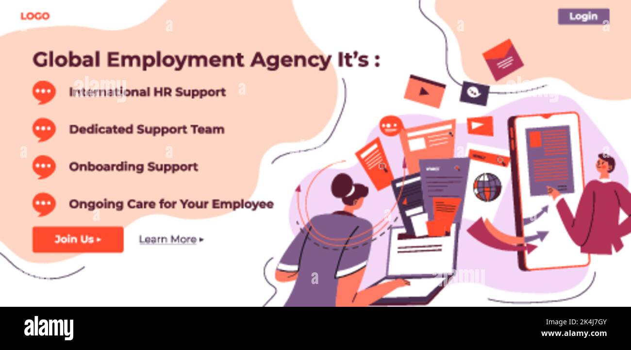 Global employment agency, HR service and help Stock Vector Image & Art ...