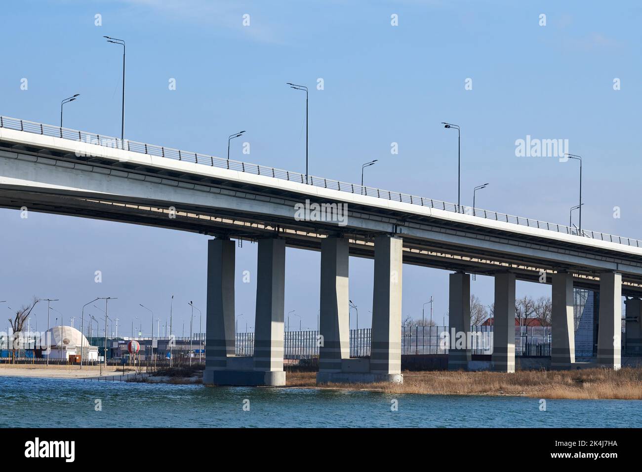 Concrete bridge in Rostov-on-Don city over river Don, Voroshilovsky ...