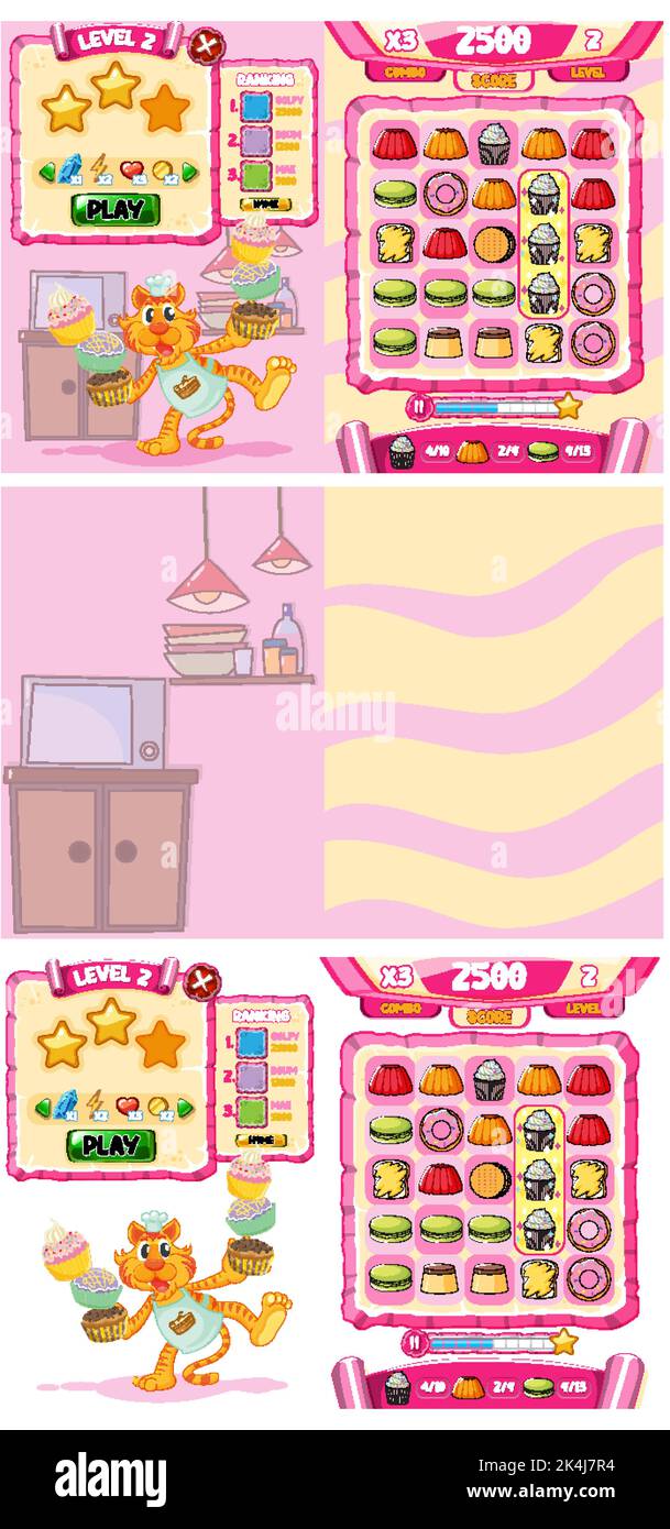 A game background template with elements illustration Stock Vector ...