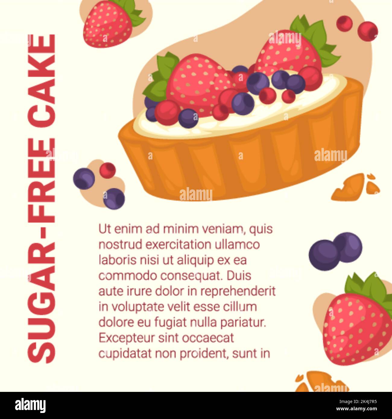 Sugar free cake, delicious dessert banner ads Stock Vector Image & Art ...