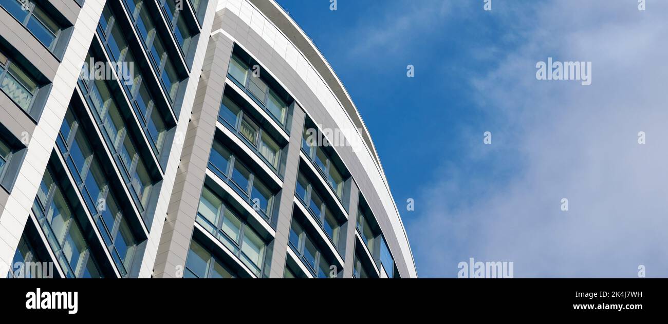 Office skyscraper high business building on blue sky background ...