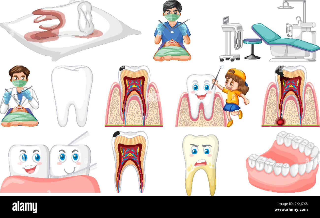 Set of dental care element illustration Stock Vector Image & Art - Alamy