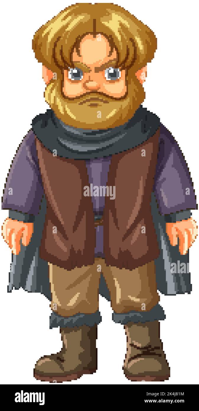 A medieval dwarf cartoon character illustration Stock Vector Image ...