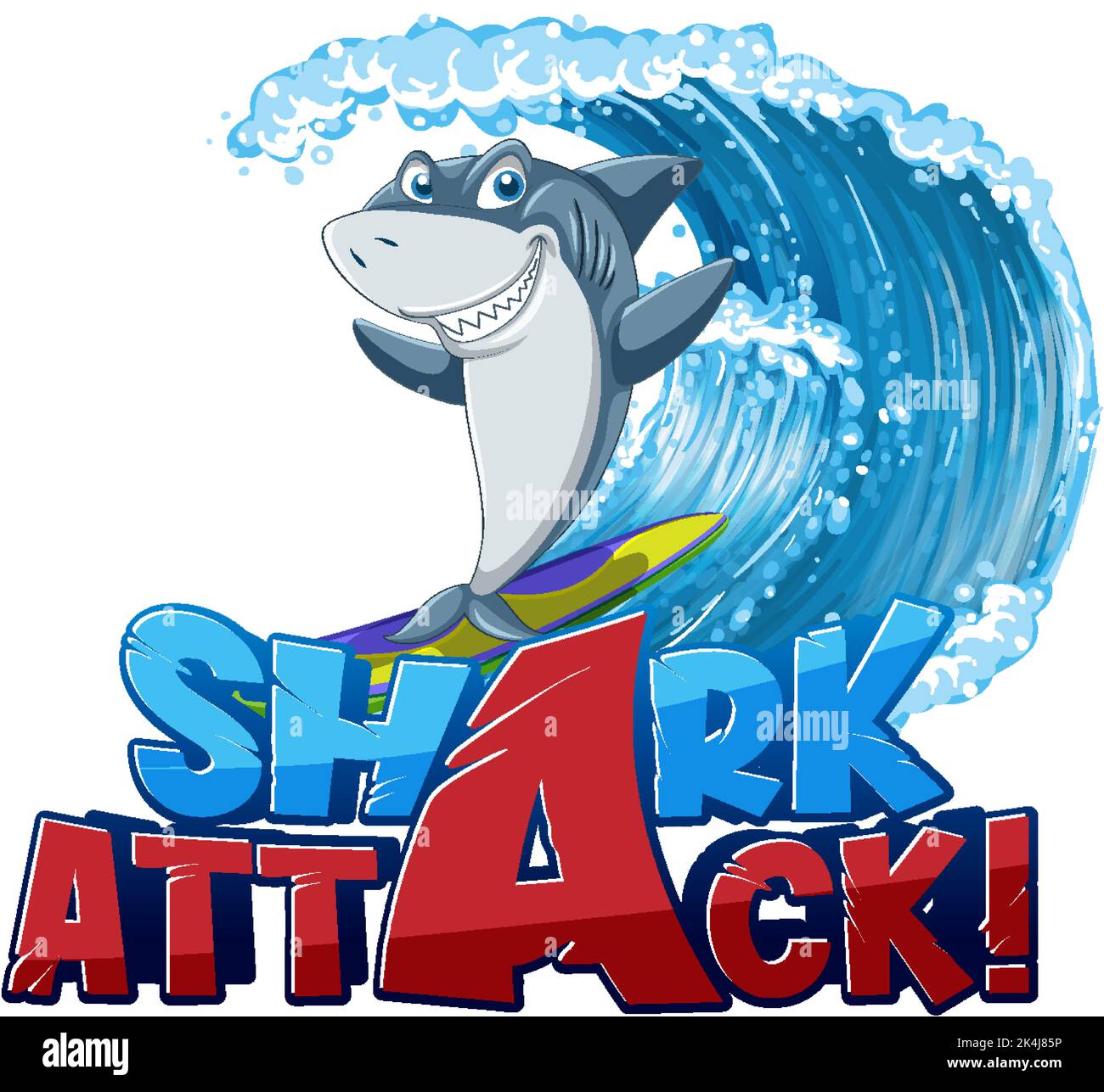 Font design for words shark attack illustration Stock Vector Image ...