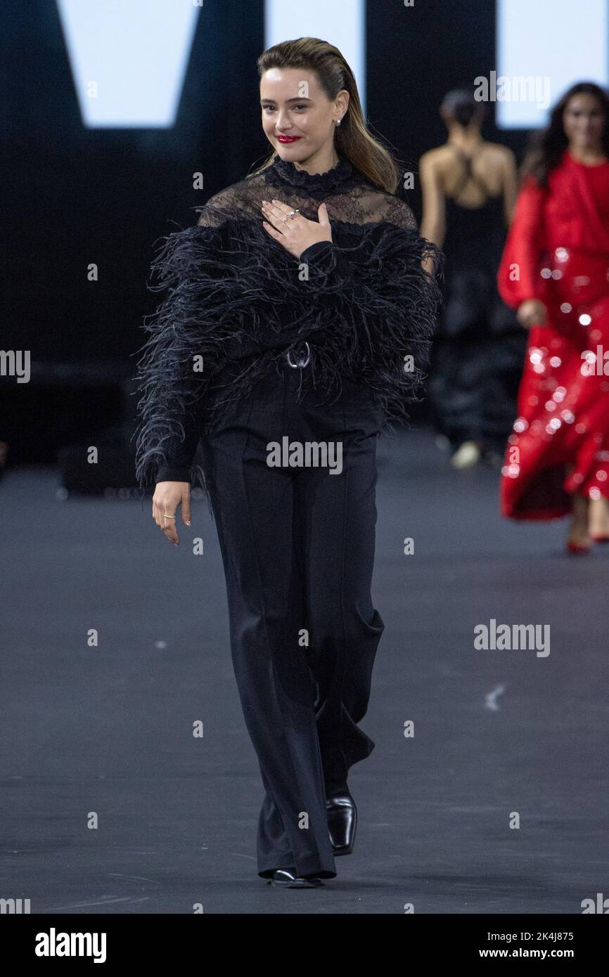 Katherine Langford walks the runway during the L'Oreal Womenswear ...