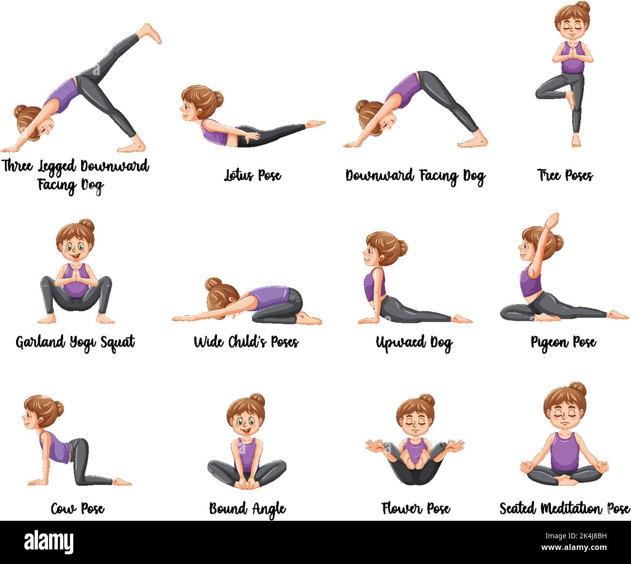 Set of yoga postures illustration Stock Vector Image & Art - Alamy