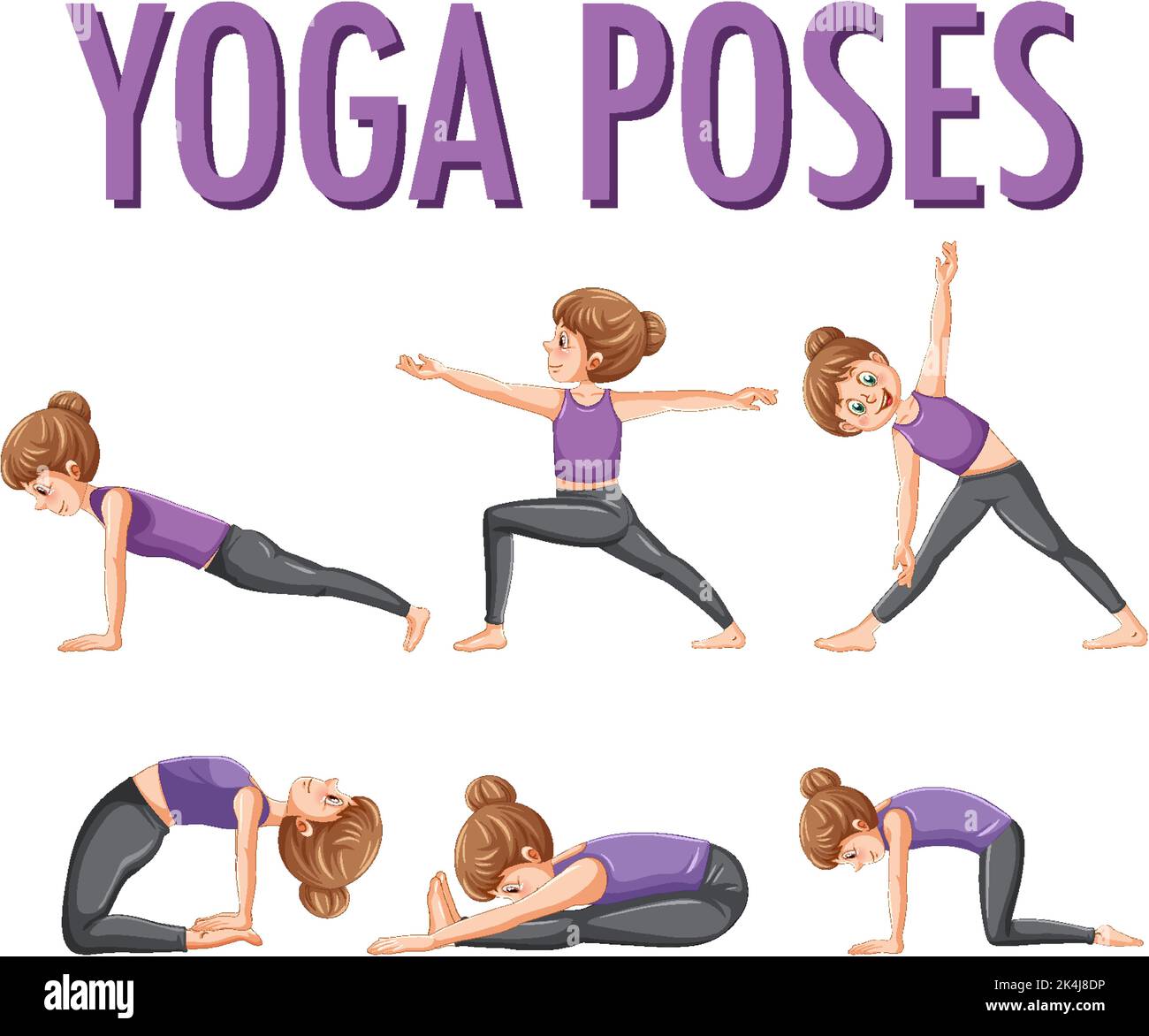 Set of yoga postures illustration Stock Vector Image & Art - Alamy