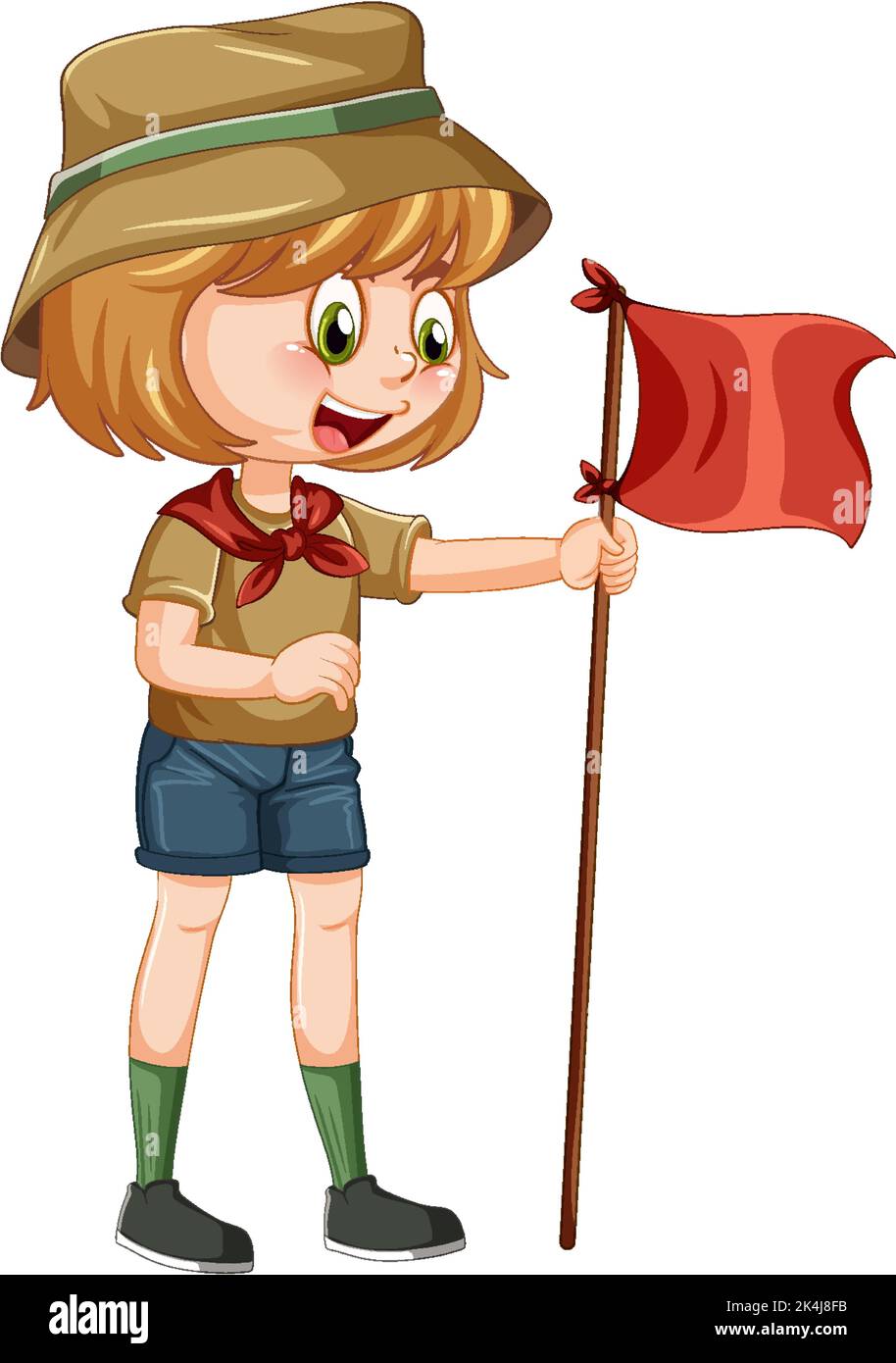 Camping girl holding flag illustration Stock Vector Image & Art - Alamy Camping girl holding flag illustration Stock Vector Image & Art - Alamy