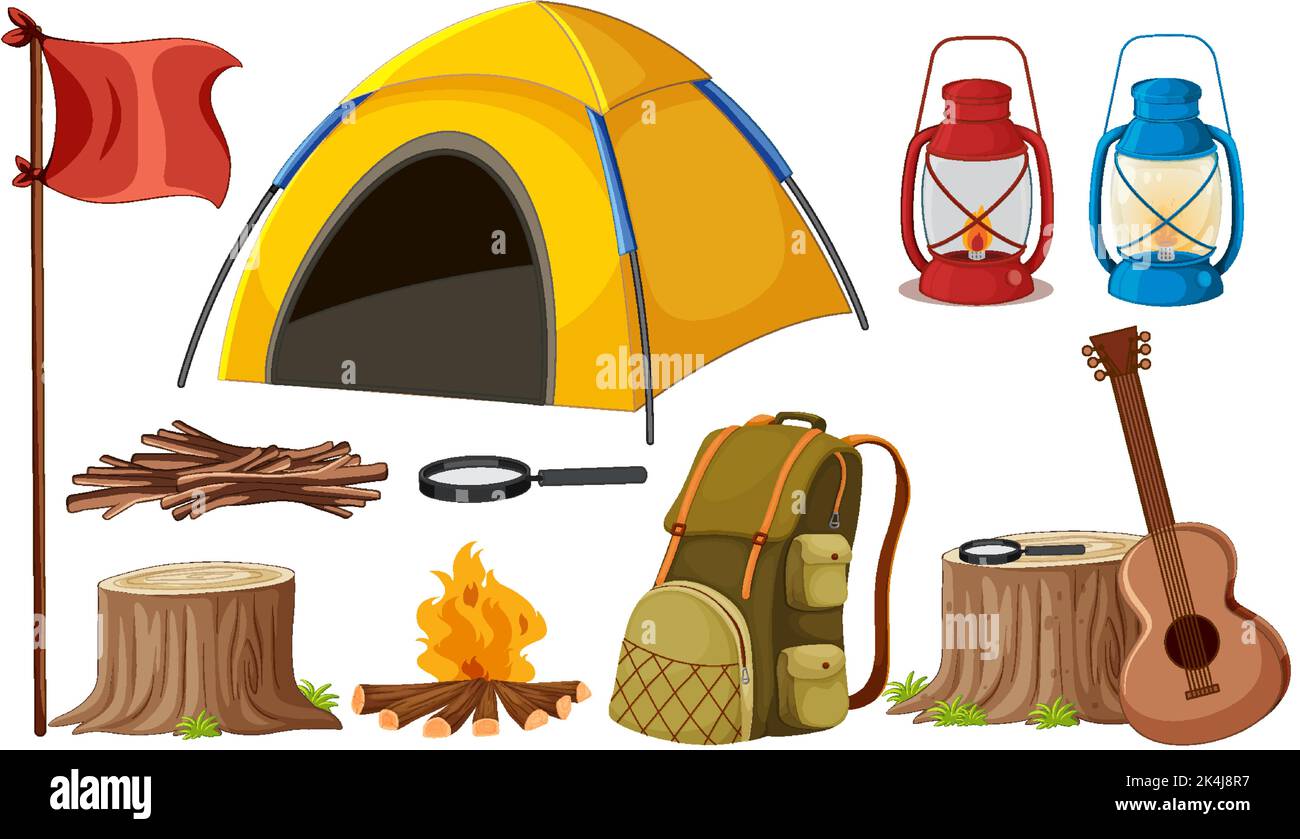 Set of camping objects illustration Stock Vector Image & Art - Alamy
