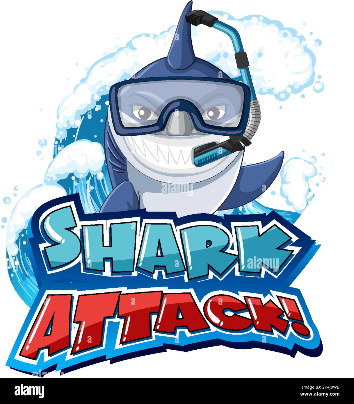 Font design for words shark attack illustration Stock Vector Image ...